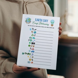 Earth Day Emoji Pictionary Game Printable, Party Game for Kids and ...