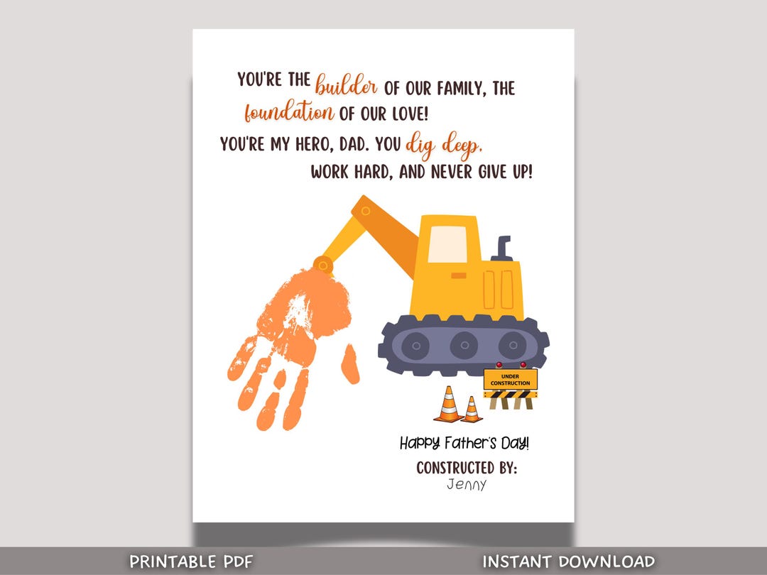 Fathers Day Handprint Craft for Kids Printable DIY Dad Card Hand Art ...