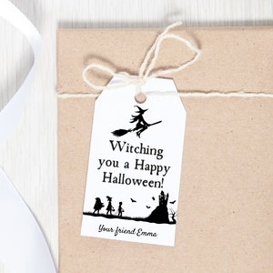 Halloween Favor Tags Printable Template Editable Halloween - Etsy