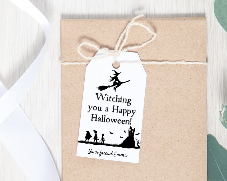 Halloween Favor Tags Printable Template Editable Halloween - Etsy