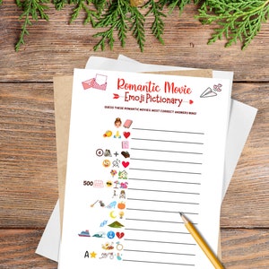Valentine's Day Emoji Pictionary Game Bundle Printable - Etsy