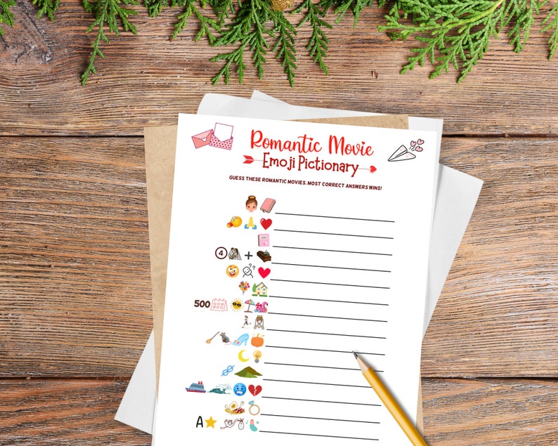 Valentine's Day Emoji Pictionary Game Bundle Printable - Etsy