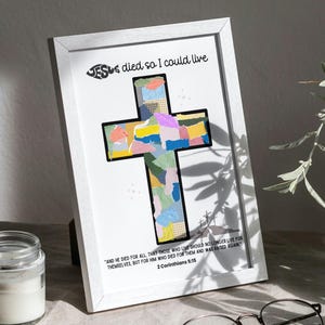 Christian Easter Torn Paper Craft Printable, Cross Scripture DIY ...