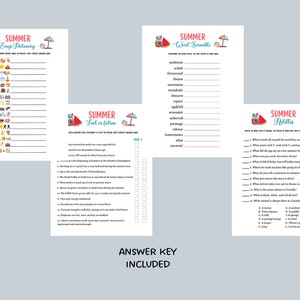 Summer Camp Games Bundle Printable Summertime Beach Party - Etsy