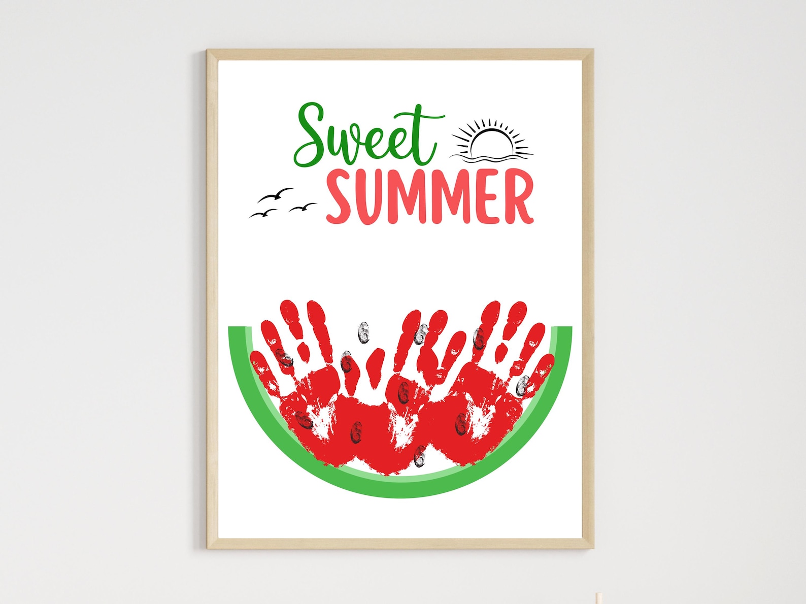 Watermelon Summer Handprint Craft Printable, DIY Art Project for Kids ...
