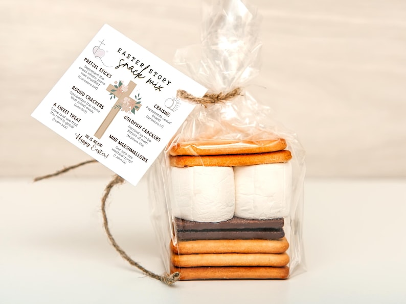 Easter Story Snack Mix Printable Holy Week Treat Basket Gift Tags ...