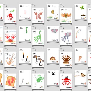 A-Z Alphabet Handprint Crafts Printable ABC Memory Phonic Art Book for ...