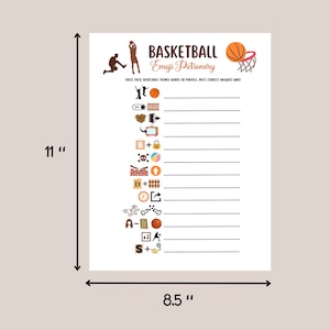Basketball Emoji Pictionary Game Printable, Basketball Party Game ...