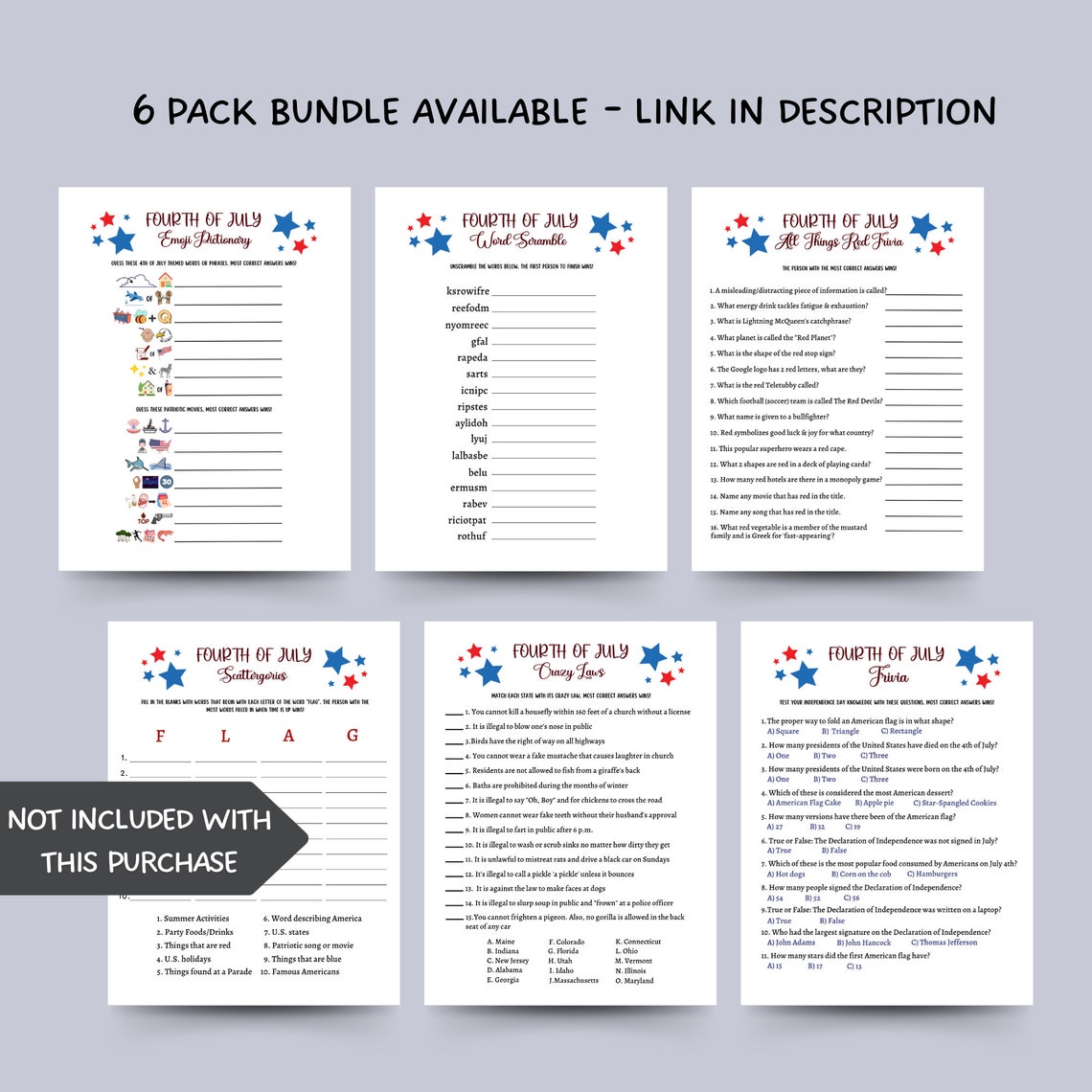 July 4th Emoji Pictionary Game Printable, Independence Day Party ...