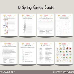 Spring Games Bundle Printable, Spring Party Games, Spring Activities ...