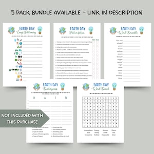Earth Day Games Printable, Environmental Activity Trivia, Scattergories ...