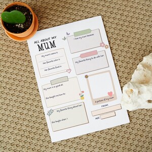 All About My Mom Survey Printable, Mothers Day Questionnaire, Mothers ...