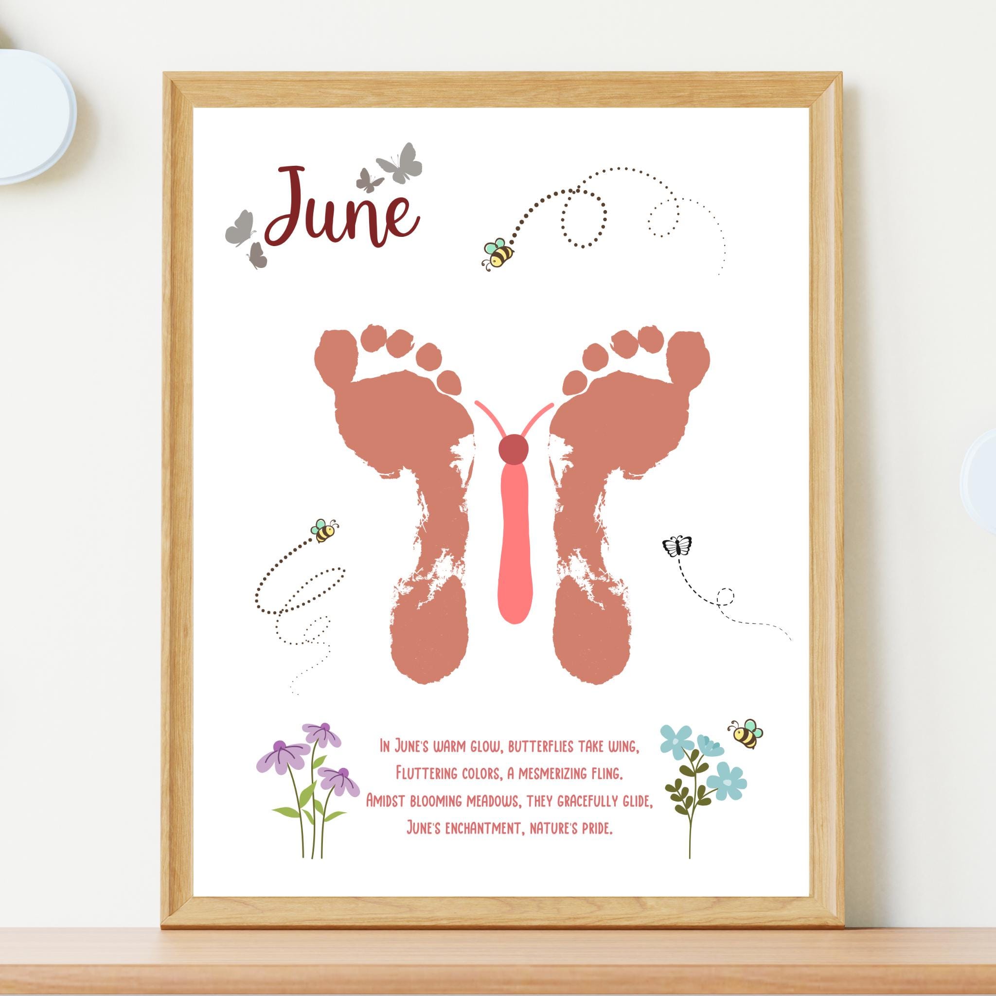 June Handprint Footprint Crafts Printable, DIY Art Kids Preschool ...