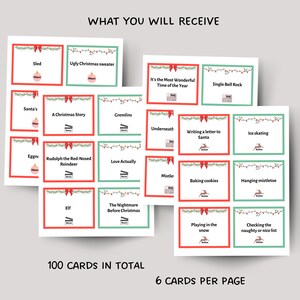 Christmas Charades Game Printable, Holiday Party Activity for Family ...