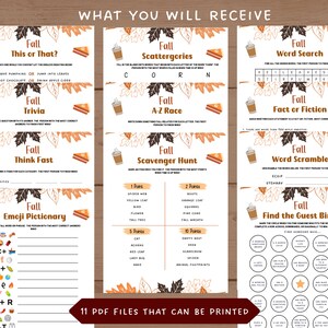 Fall Games Bundle Printable Fun Autumn Games Fall Time - Etsy