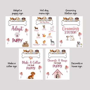 Puppy Party Signs Printable, Adopt a Puppy Party Games, Dog Adoption ...
