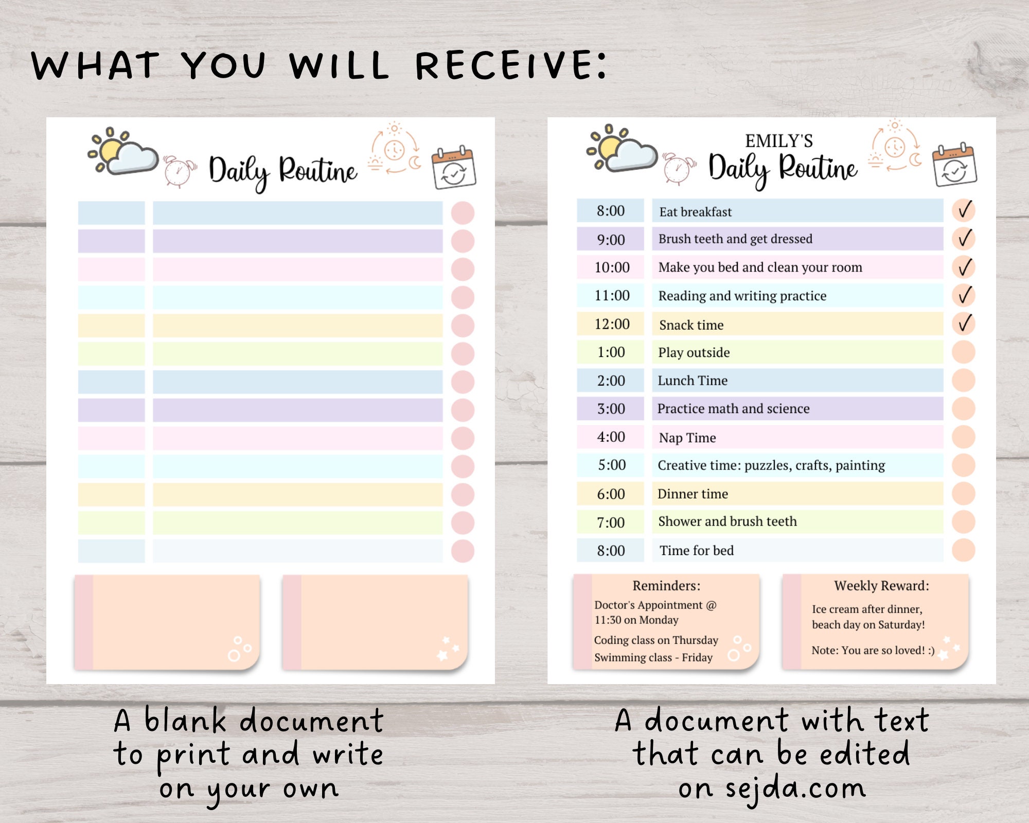Daily Routine Chore Chart for Kids Daily Schedule Template - Etsy Australia