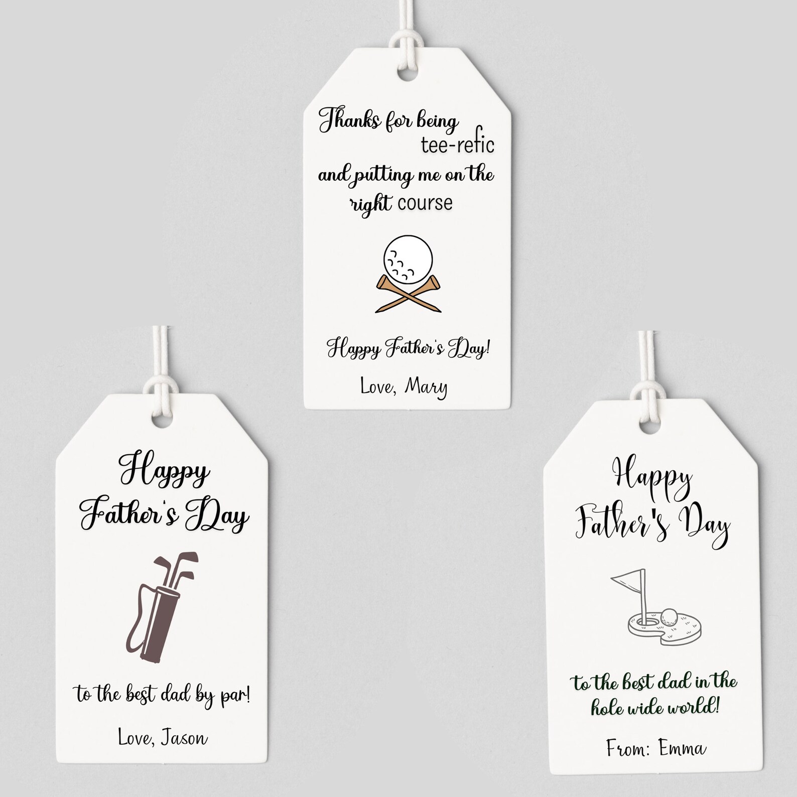 Happy Father's Day Golf Gift Tags Printable, Golf Gift Ideas, Best Dad ...