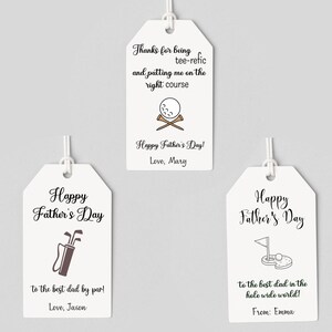 Happy Father's Day Golf Gift Tags Printable, Golf Gift Ideas, Best Dad ...