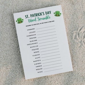 St Patricks Day Word Scramble Game Printable, St. Pattys Day Unscramble ...