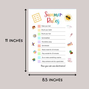 Editable Summer Planner Bundle Printable, Summer Chore Chart for Kids ...