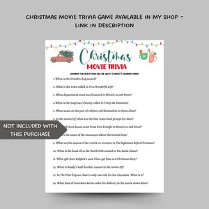 Christmas Trivia Game Printable, Fun Holiday Party Game, Office Party ...