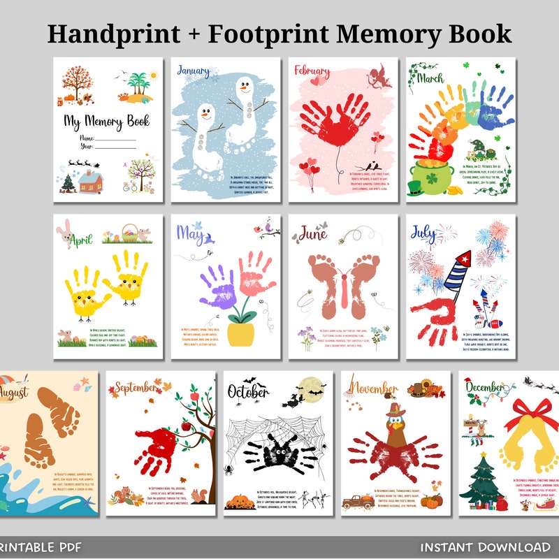 Monthly Footprint Book - Etsy