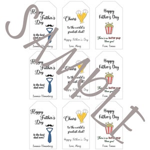 Happy Father's Day Custom Gift Tags Printable Worlds - Etsy