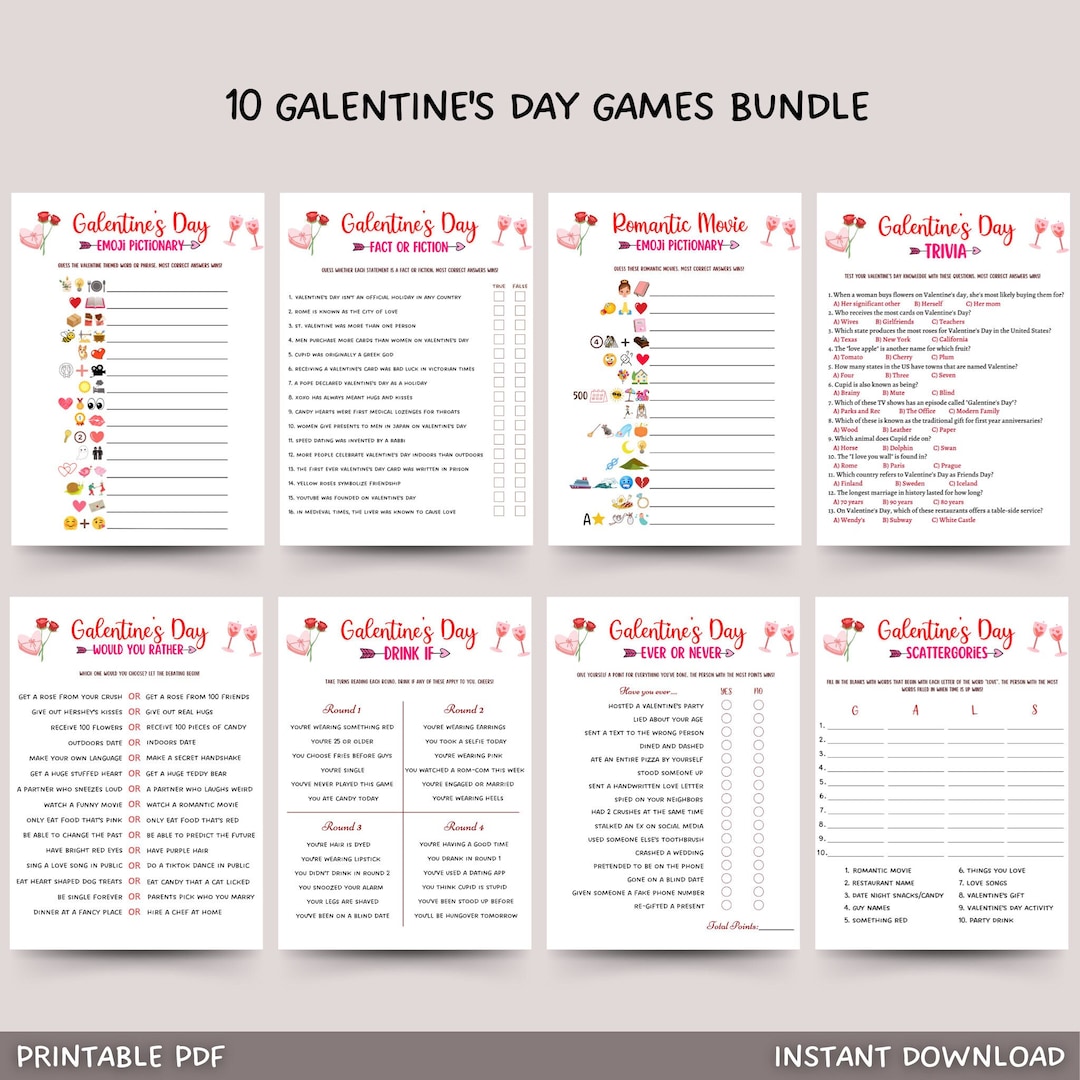 Galentines Day Games Printable, Adult Party Games, Ladies Night Game ...