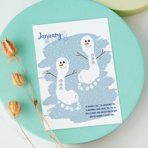 January Handprint Footprint Crafts Printable, DIY Art Kids Preschool ...
