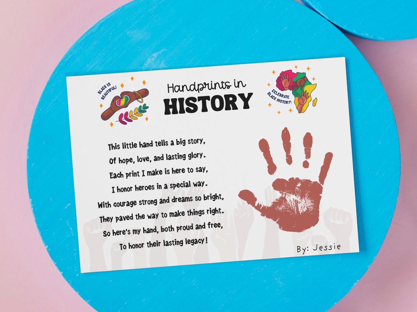 Black History Month Handprint Craft Bundle for Kids, MLK Day Diversity ...