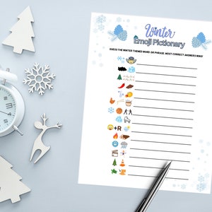 Winter Emoji Pictionary Game Printable Holiday Party Games - Etsy