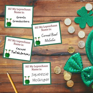 What's Your Leprechaun Name Game Printable, St. Patrick's Day Party ...