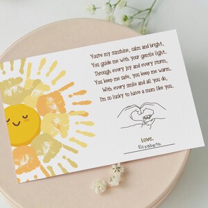 Mothers Day Handprint Craft for Kids Printable, DIY Cute Card Art ...