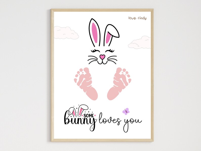 Easter Footprint Craft for Kids Printable, DIY Handprint Art Keepsake ...