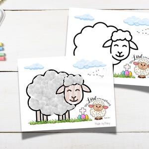 Easter Sheep Lamb Craft Printable Template, DIY Art Religious Keepsake ...