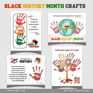 Black History Month Handprint Crafts Printable Template Bundle, DIY Art ...