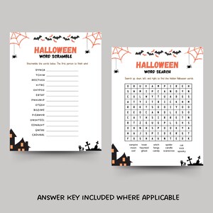 Halloween Games Bundle Kids Printable, Halloween Party Games, Scavenger ...
