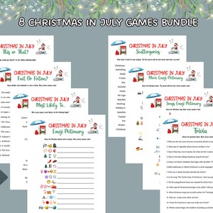 Christmas in July Games Printable Summer Christmas Party Fun - Etsy