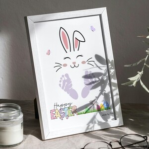 Happy Easter Bunny Footprint Craft for Kids Printable, DIY Handprint ...