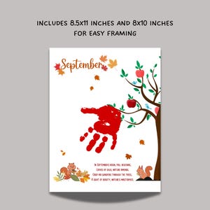 September Handprint Crafts Printable, DIY Art Kids Preschool Activity ...