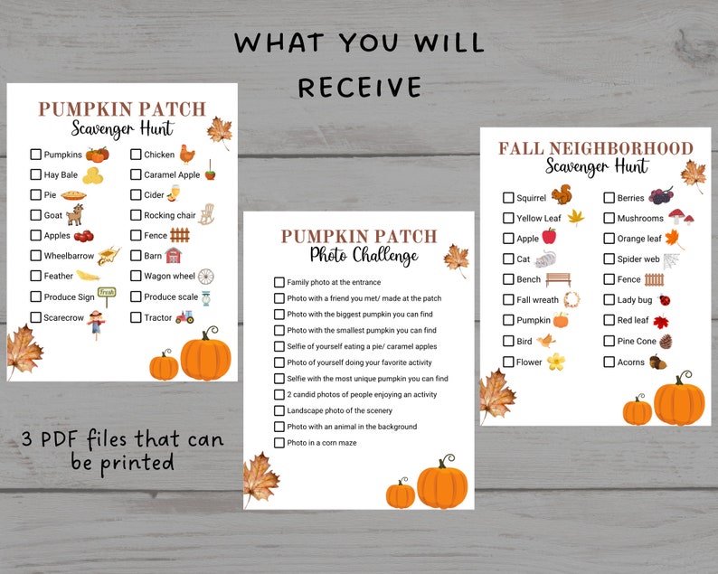 Pumpkin Patch Scavenger Hunt Printable Fall Neighborhood - Etsy