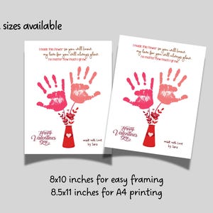 Valentines Day Handprint Craft Printable, Flower Poem Fun Art for Kids ...