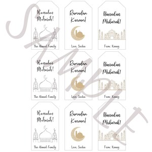 Editable Ramadan Mubarak Gift Tags Printable Personalized - Etsy