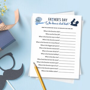 Father's Day Who Knows Dad Best Game Printable, Fathers Day Ideas, Fun ...