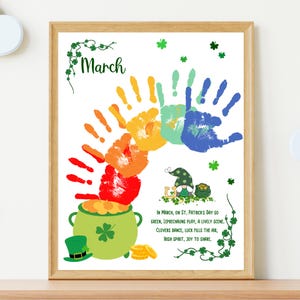 March Handprint Footprint Crafts Printable, DIY Art Kids Preschool ...