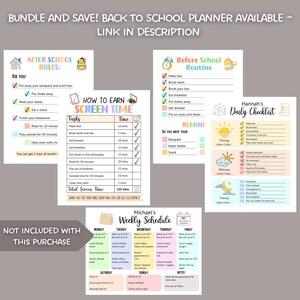 Printable Before School Checklist, Morning Reminders for Kids, Editable ...