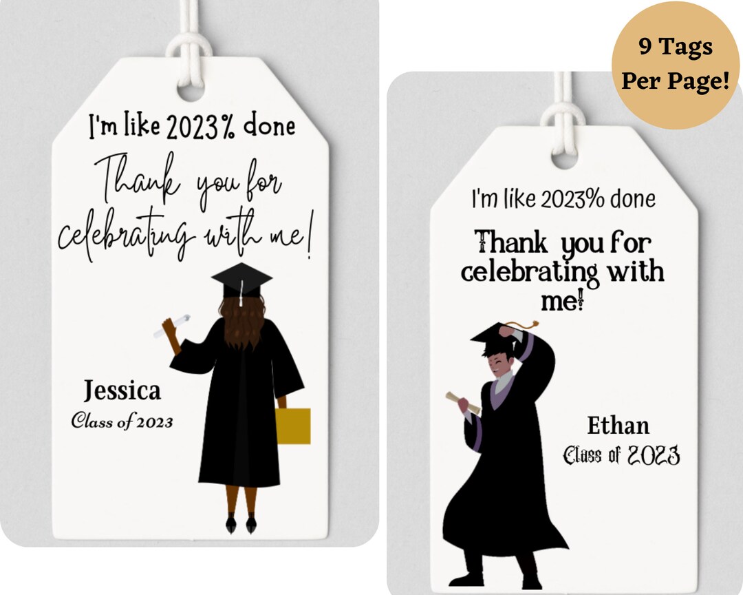 Custom Graduation Thank You Tags Personalized Graduation - Etsy