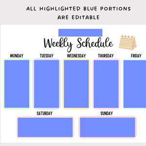Kids Weekly Planner Printable Editable Weekly Schedule Kids - Etsy