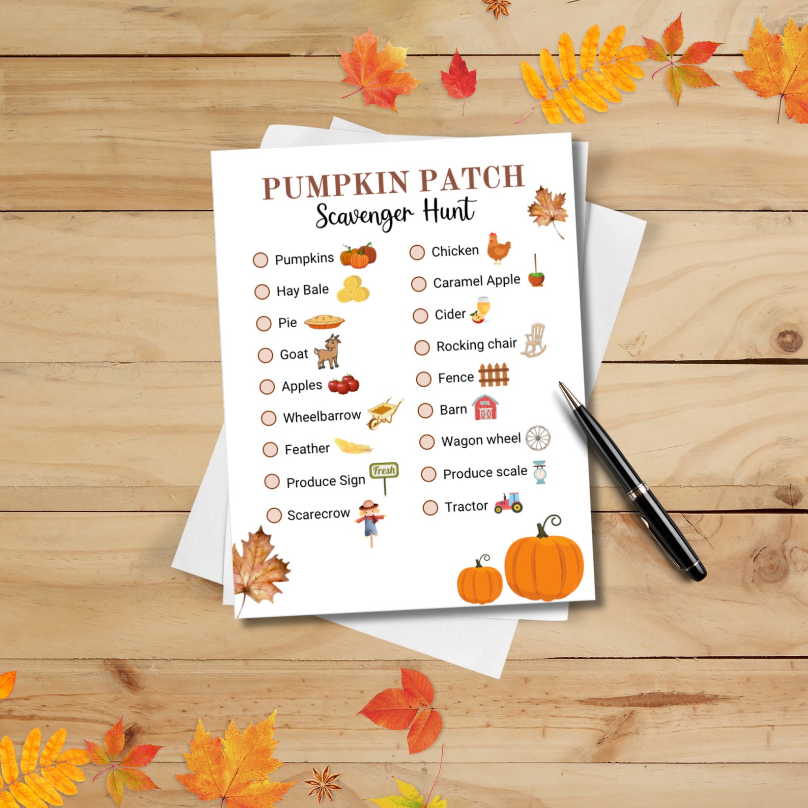 Pumpkin Patch Scavenger Hunt Printable, Fall Neighborhood Scavenger ...